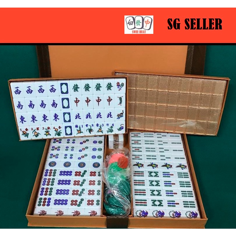 A1 Size champagne Gold Crystal Mahjong Set 160 tiles (Size 37mm ...