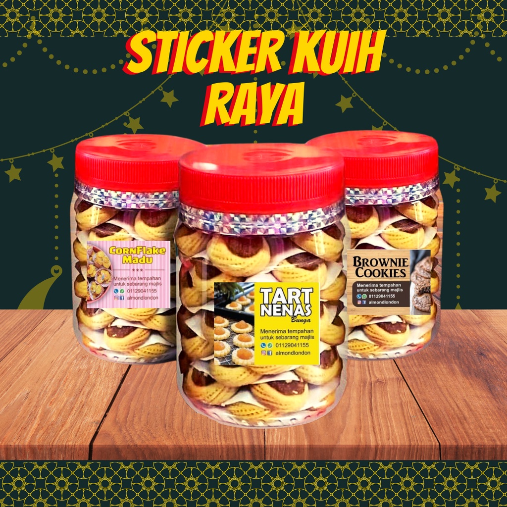 sticker kuih raya, STICKER TART NENAS, STICKER KUIH NENAS. | Shopee ...