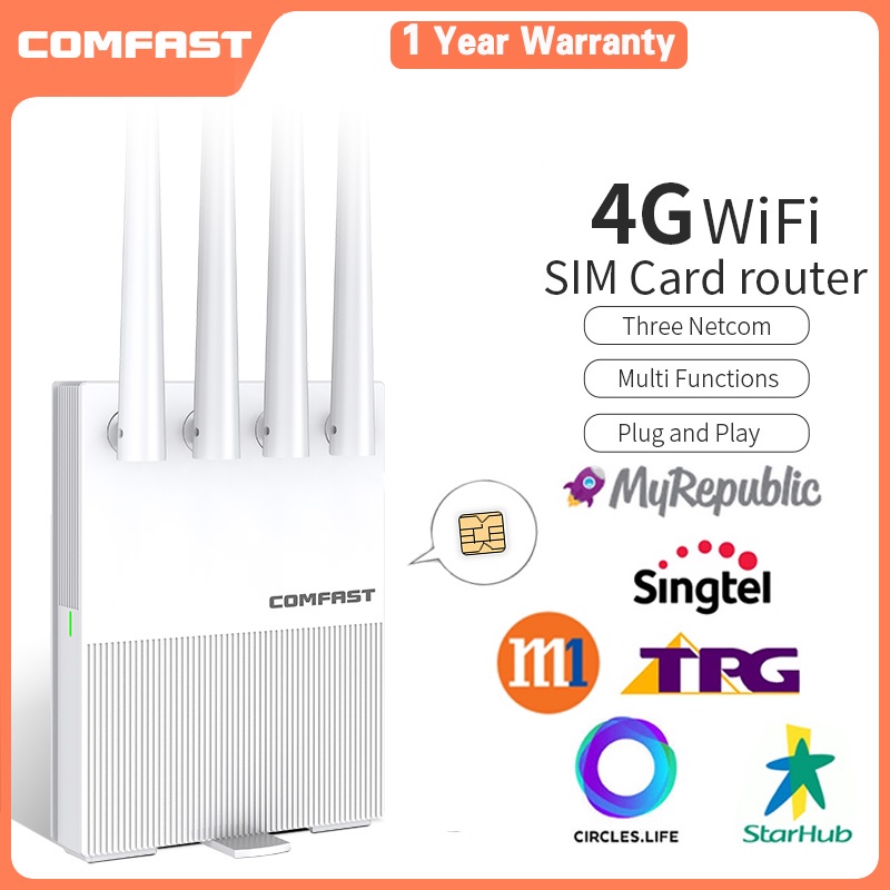COMFAST 4G LTE Wireless Router SIM Card TPG SIM Card Wifi Modem With ...