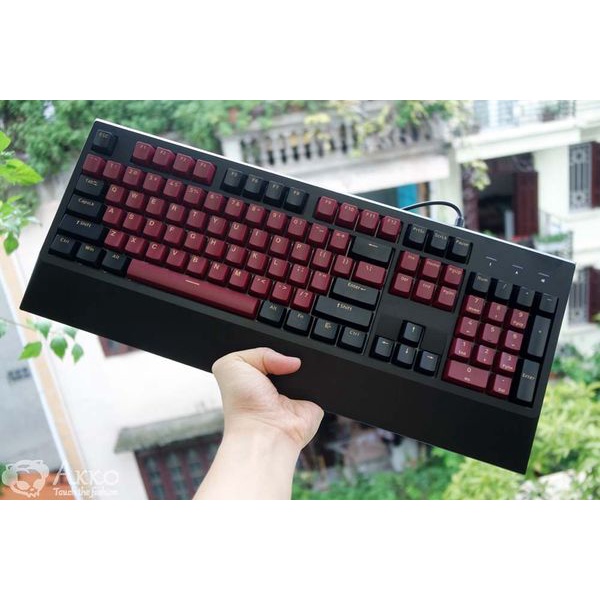 Mojike GK1 Black Red mechanical keyboard (AKKO sw v2 / white LED ...