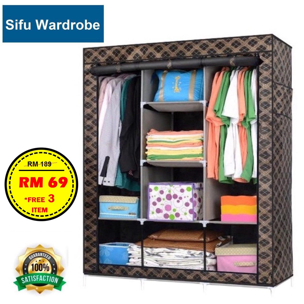wardrobe Almari king size | Shopee Singapore