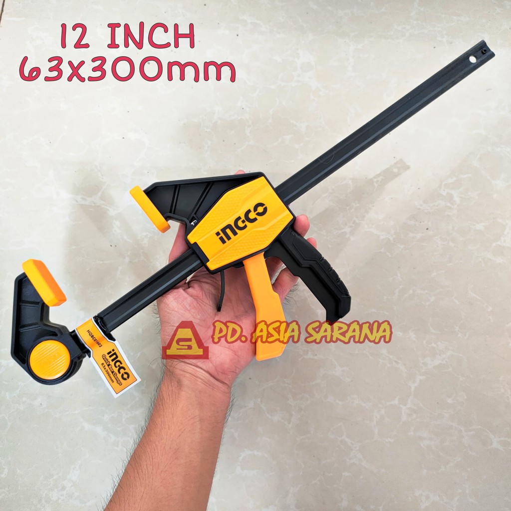 KAYU Clamp F Bar Clamp 12" Inch Quick Release INGCO HQBC01602 Wood ...