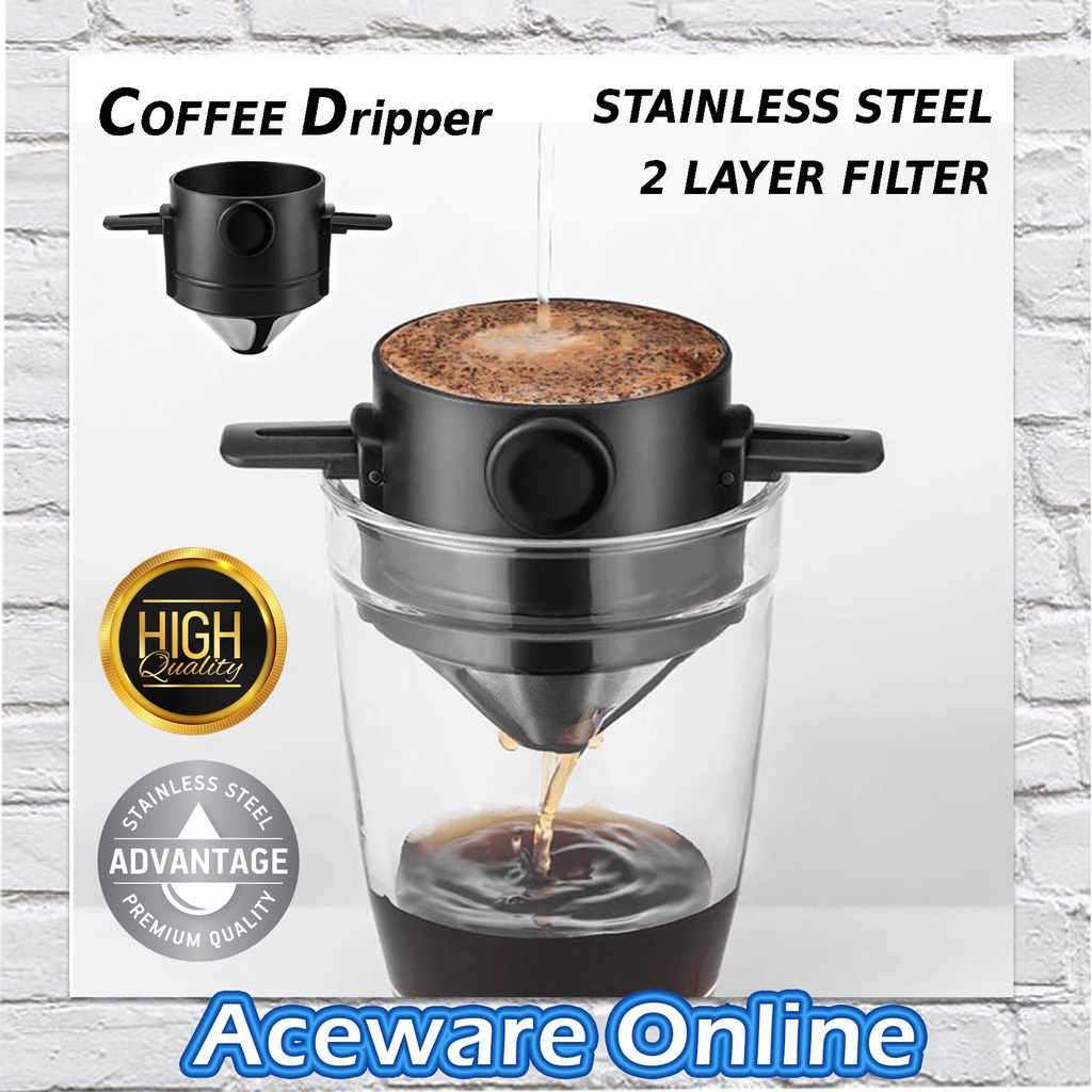 COFFEE FILTER Stainless Steel Reusable Portable Coffee Filter Cup ...