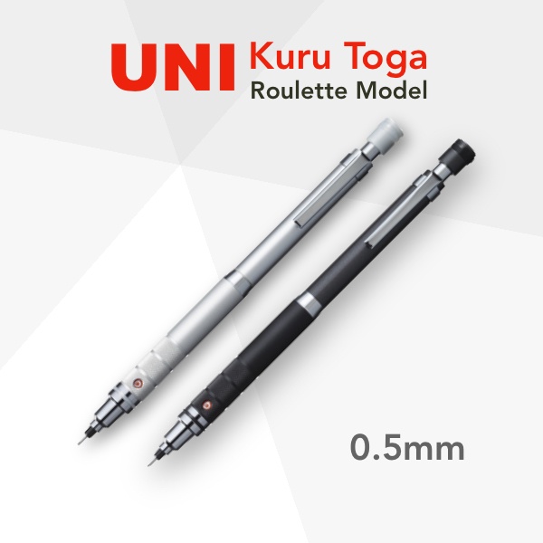 UNI Kuru Toga Roulette Model Mechanical Pencil 0.5 mm Black/Silver ...