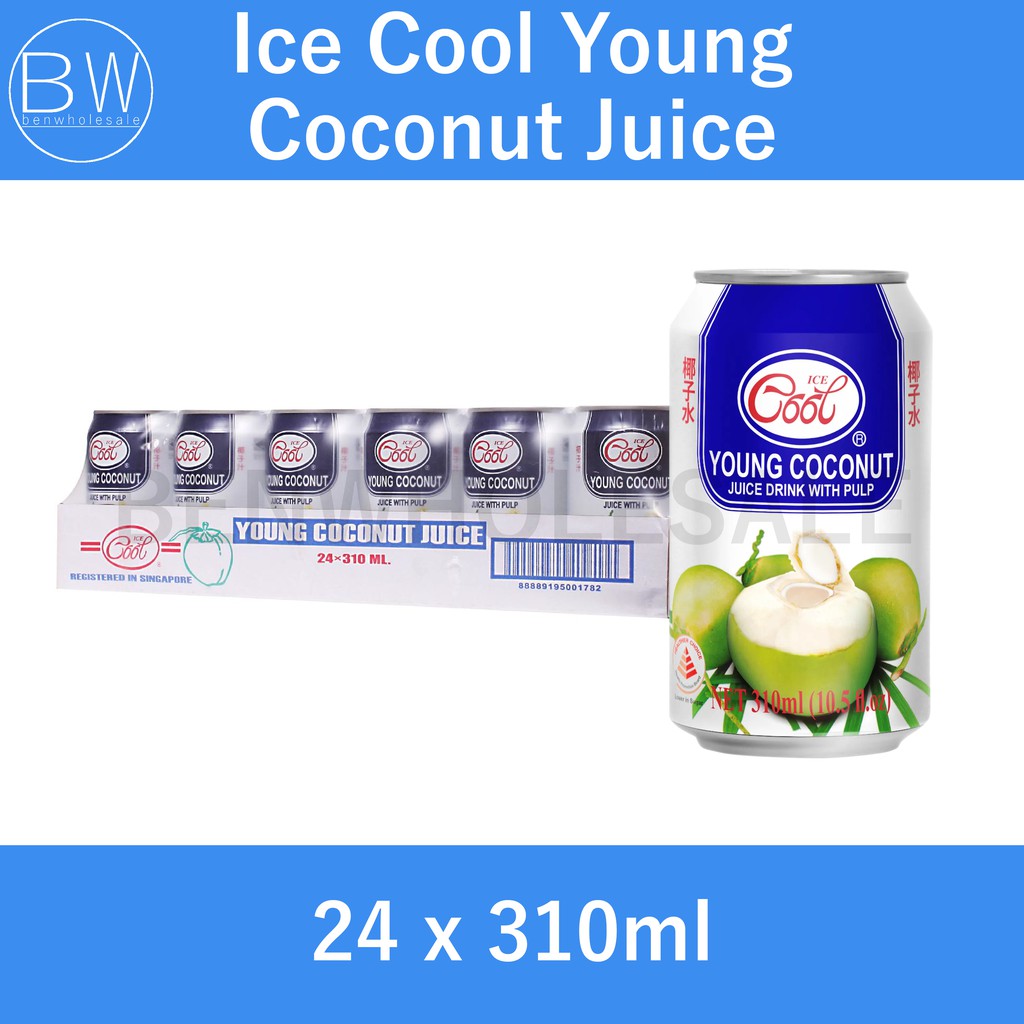 Ice Cool Young Coconut Juice Can Drink (24 x 310ml) | Shopee Singapore