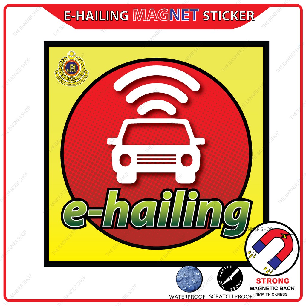 E-Hailing Magnet Sticker, E-Hailing Vinyl PVC Sticker(Stick from ...