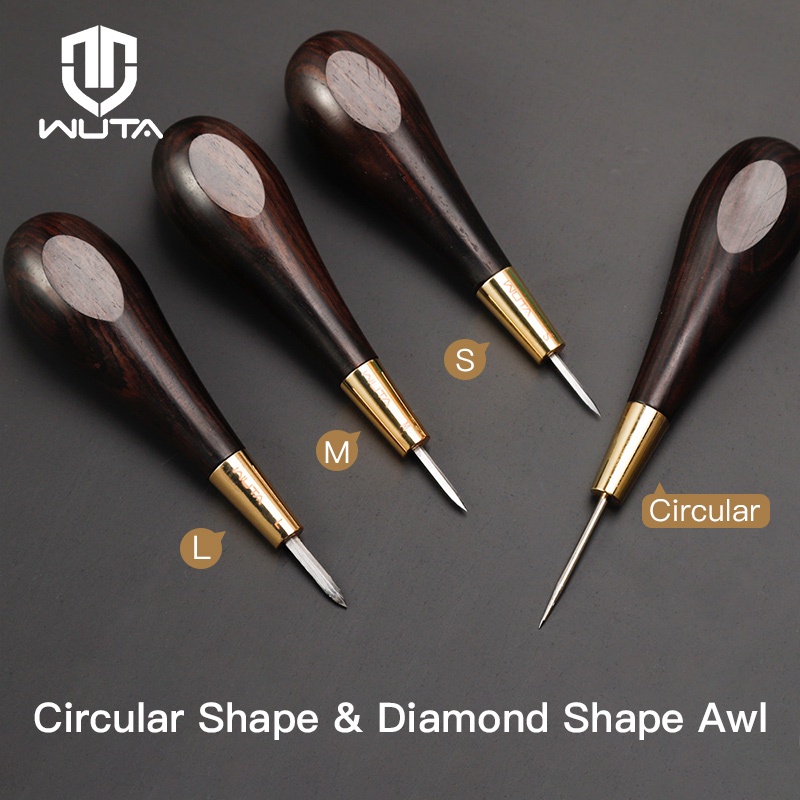 WUTA Generation Leather Stitching Awl Diamond Shape Ebony Blackwood ...