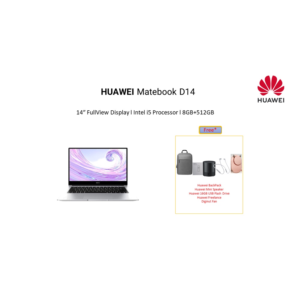 HUAWEI Matebook D14 Laptop | 14" FullView Display | Intel i5 11 Gen ...