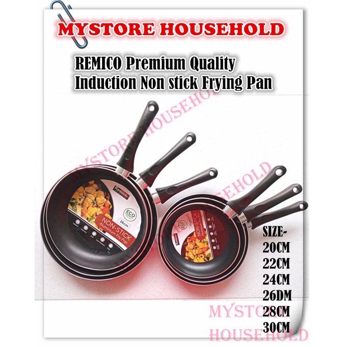 REMICO Premium Quality Induction Non stick Aluminium Fry Pan | Shopee Singapore