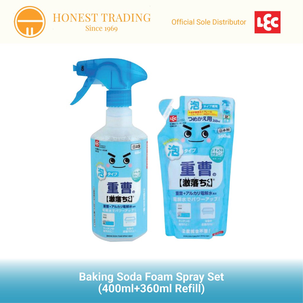 LEC [Made In Japan] Baking Soda Foam Spray 400ml Set (400ml +360ml Refill) | Shopee Singapore