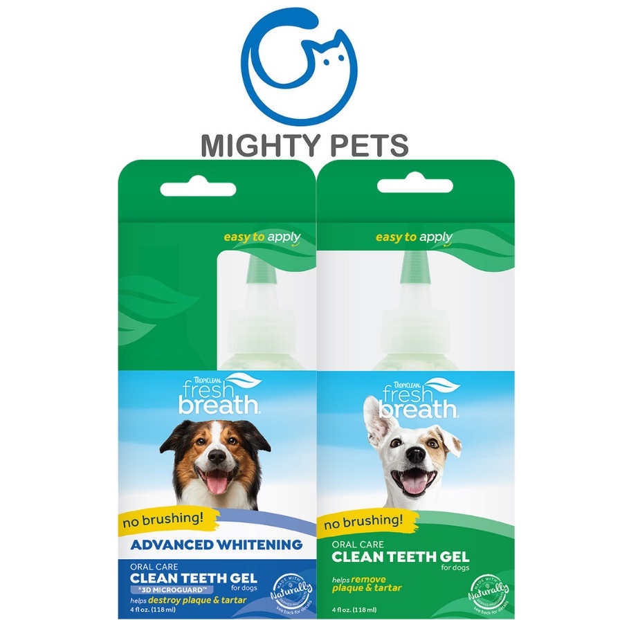 TropiClean Fresh Breath Advanced Whitening Clean Teeth Dental & Oral Care Gel 4oz (2 Selections ...