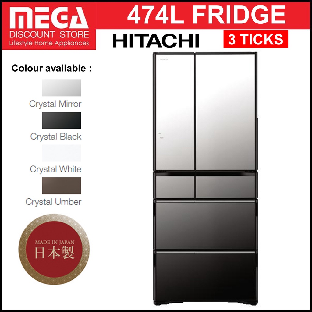 HITACHI R-WXC620KS 474L MULTI DOOR FRIDGE | Shopee Singapore
