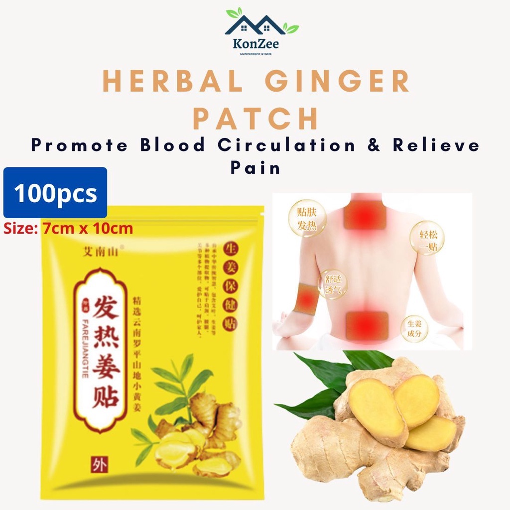 100pcs Self Heating Herbal Ginger Plaster Patch | Promote Blood ...