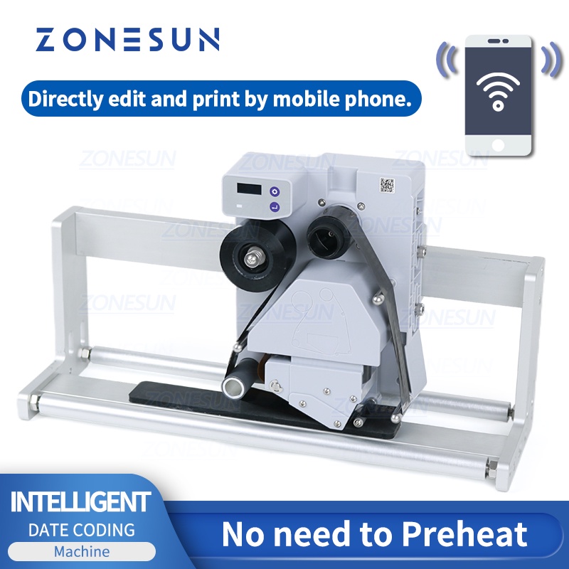 Zonesun Small Date Coding Machine Can Edit Text Barcode QR Code Batch Number Serial Number ...