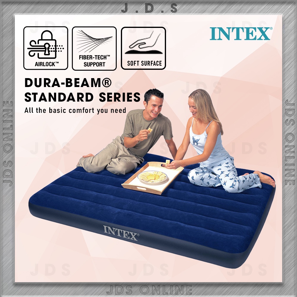 INTEX Inflatable Air Bed Single Queen King Air Pump Mattress Katil ...