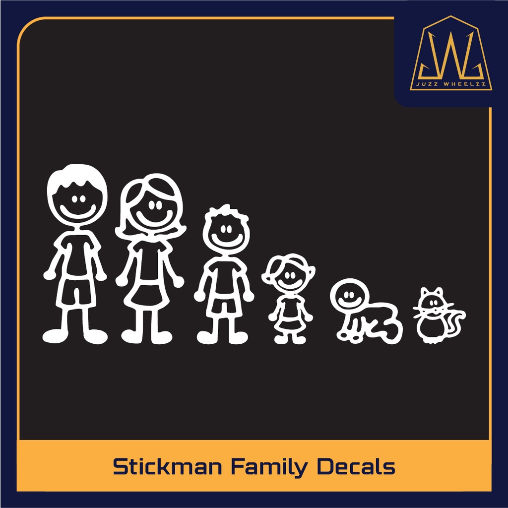Car Window Stickman Family Decal / Stickers | Shopee Singapore