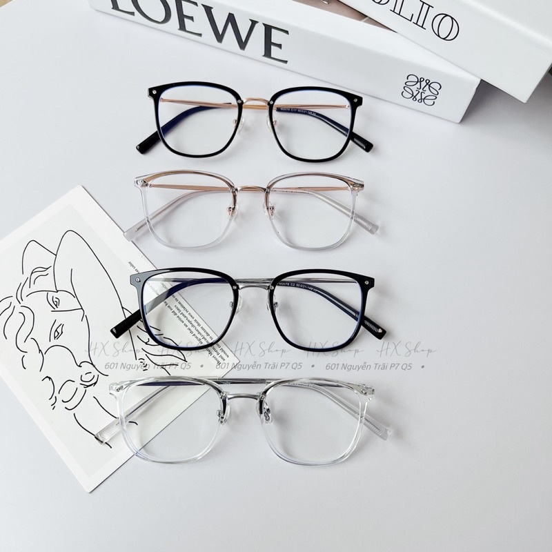 Lightweight square plastic and metal eyeglass frames (2078) | Shopee ...