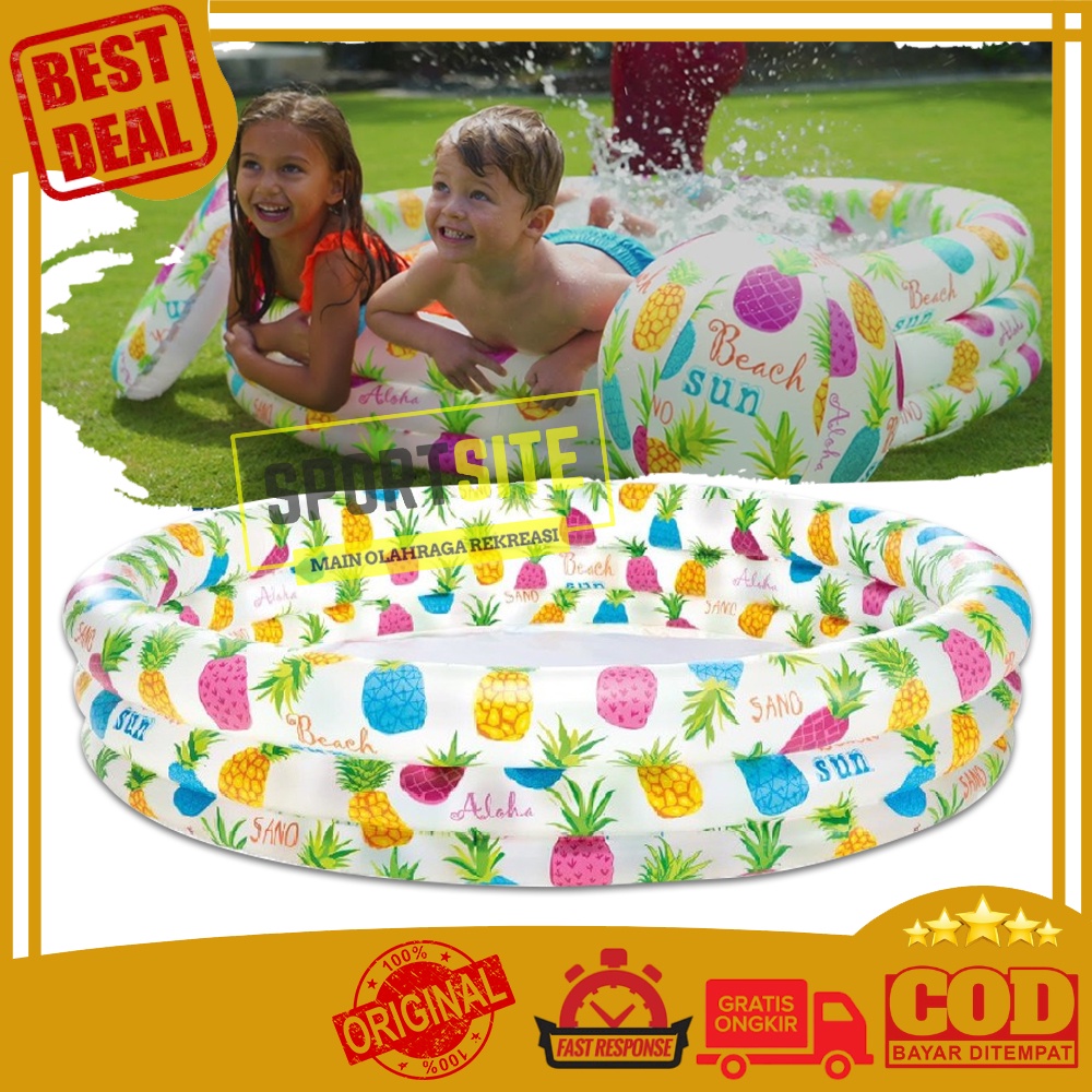 Intex FishBowl Set 132cm Children's Rubber Swimming Pool + Beach Ball ...
