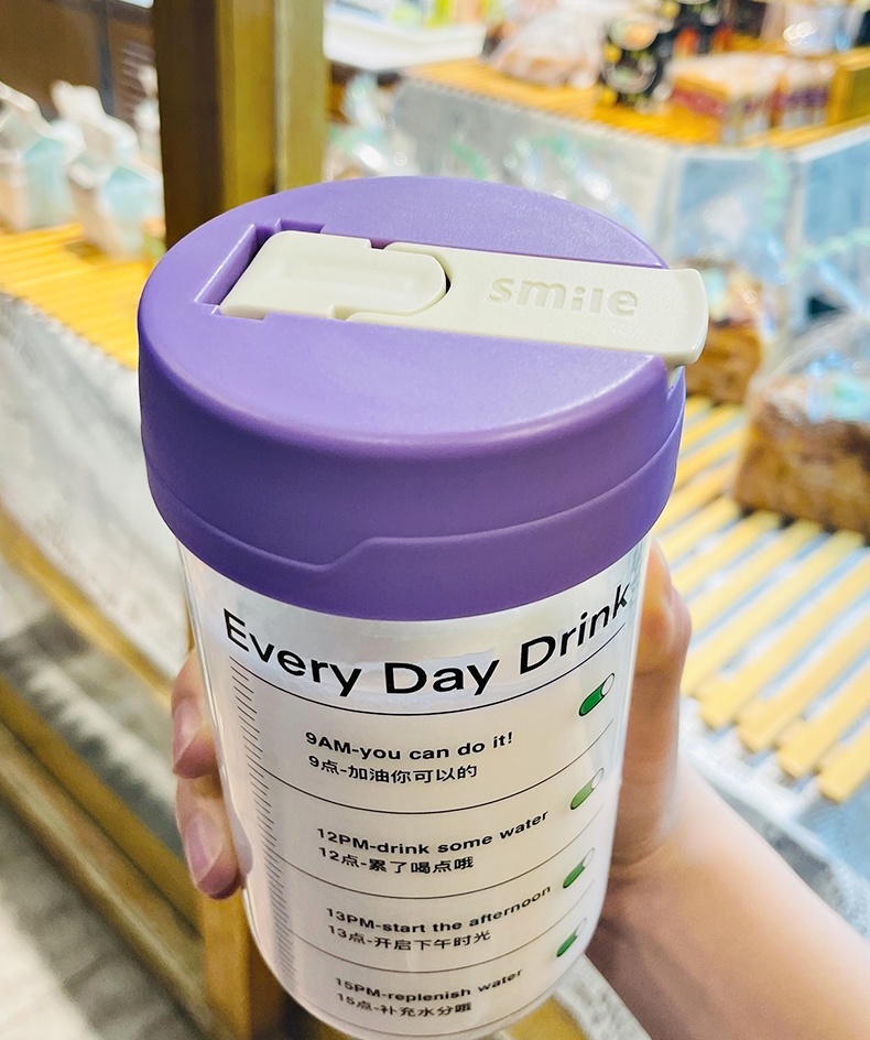 Water Bottle Time Scale Reminder Food Grade Tumbler Fruit Infuser Water ...