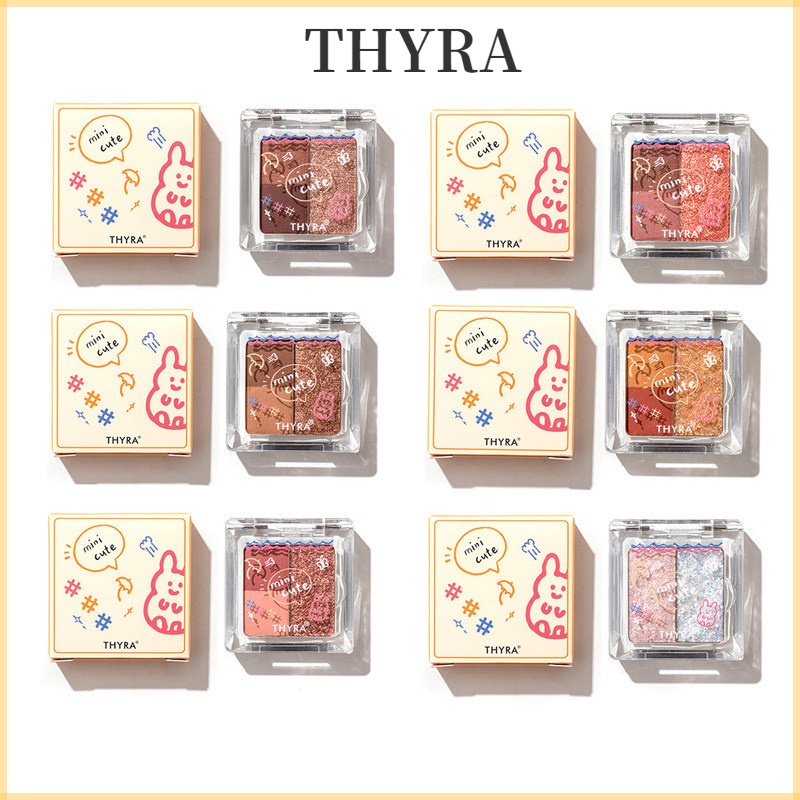 THYRA Eyeshadow 昙雅眼影小萌新眼影Mini Cute Tri-color Eyeshadow Palette with ...