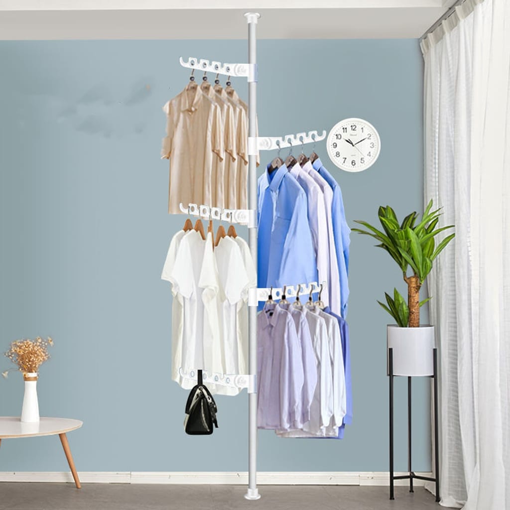 Single Rod Standing Pole Clothes Hanger Rack / Drying Clothes Rack ...