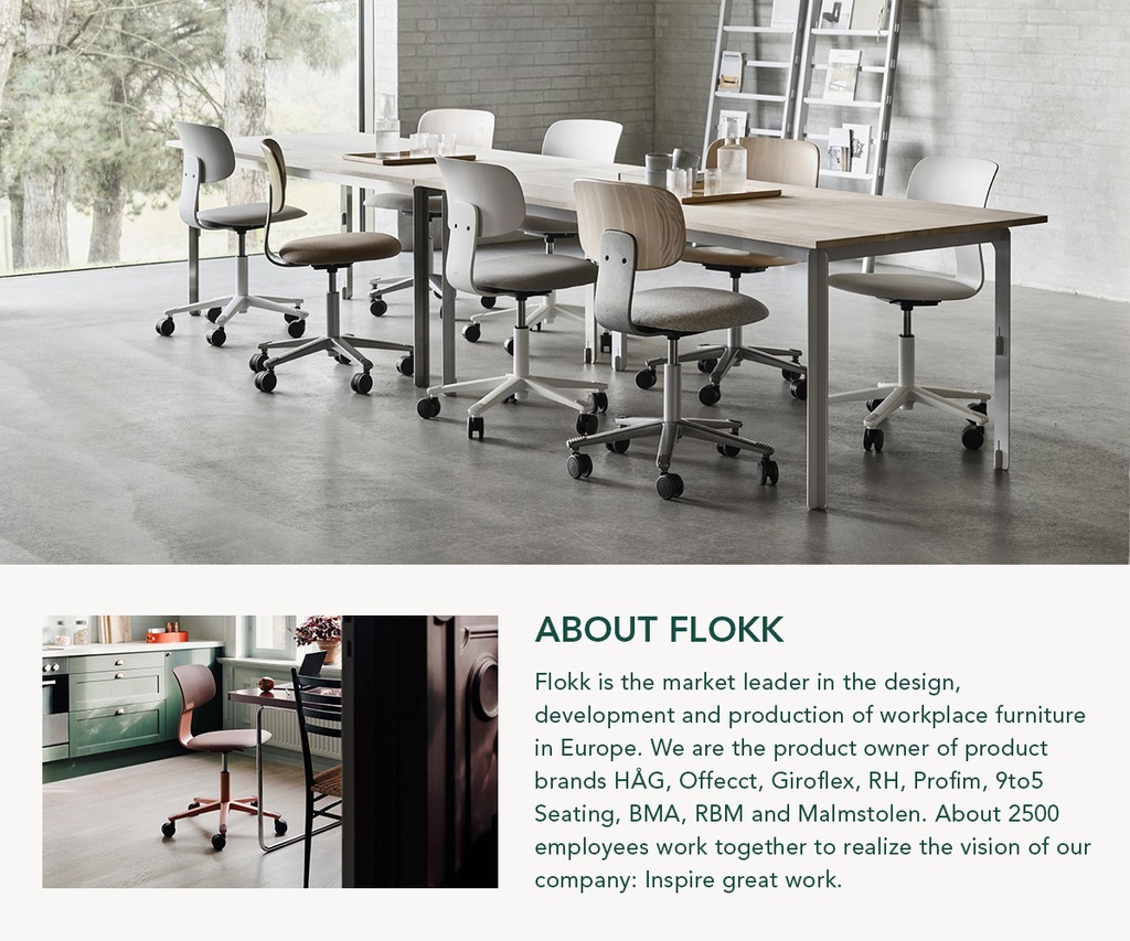 HÅG Tion 2140 - Ergonomic Office Chair by Flokk - Grey ( Grey Moss ...