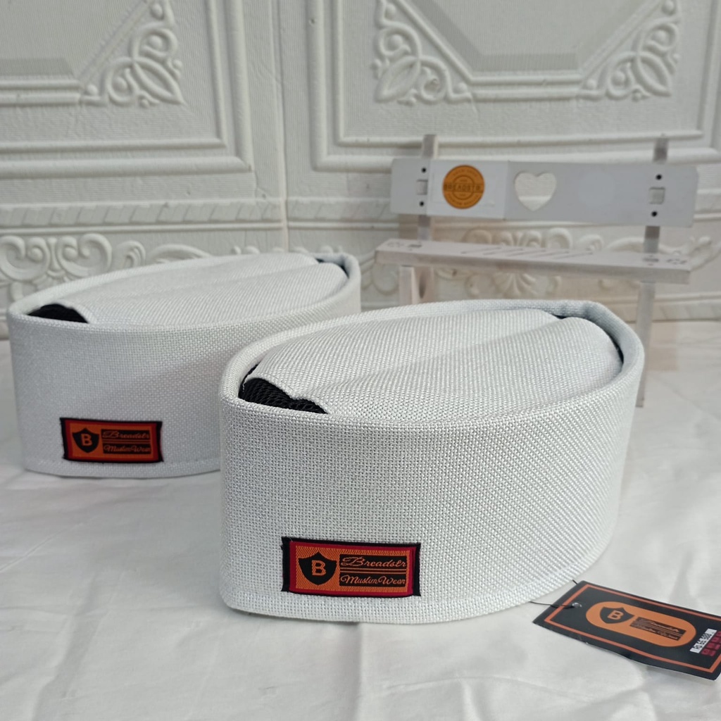 Pure White Songkok Kopiah Cap, Thick Semi-Goni Material, 9cm High ...