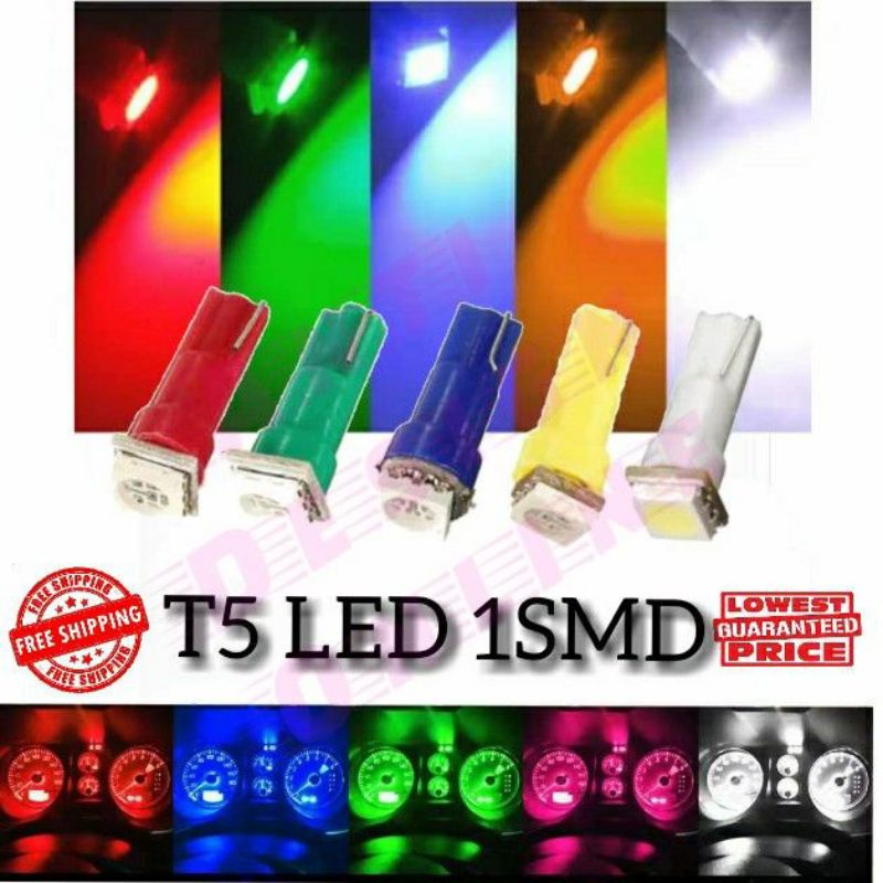 Car & Motorcycle T5 LED 1SMD Bulbs 12v (1pc) | Shopee Singapore