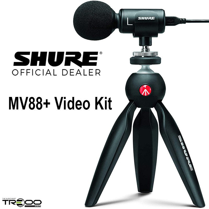 Shure MOTIV™ MV88+ Video Kit Digital Stereo Condenser Microphone ...