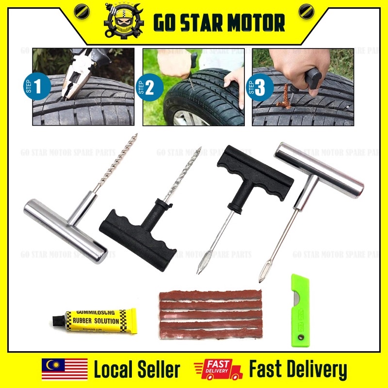 TUBELESS TYRE REPAIR KIT PUNCTURE PLUG REPAIR TOOLS HEAVY DUTY TIRE ...
