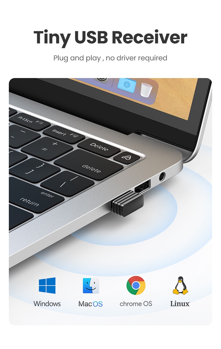 UGREEN Wireless Silent Mouse 4000 DPI For Computer Laptop PC Mice ...