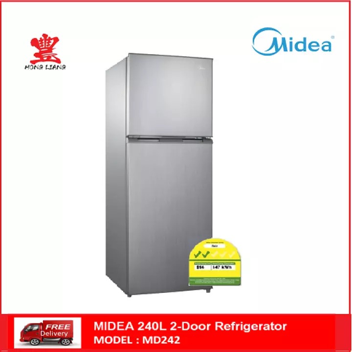 MIDEA 2 Door Fridge 240L MD242 | Shopee Singapore