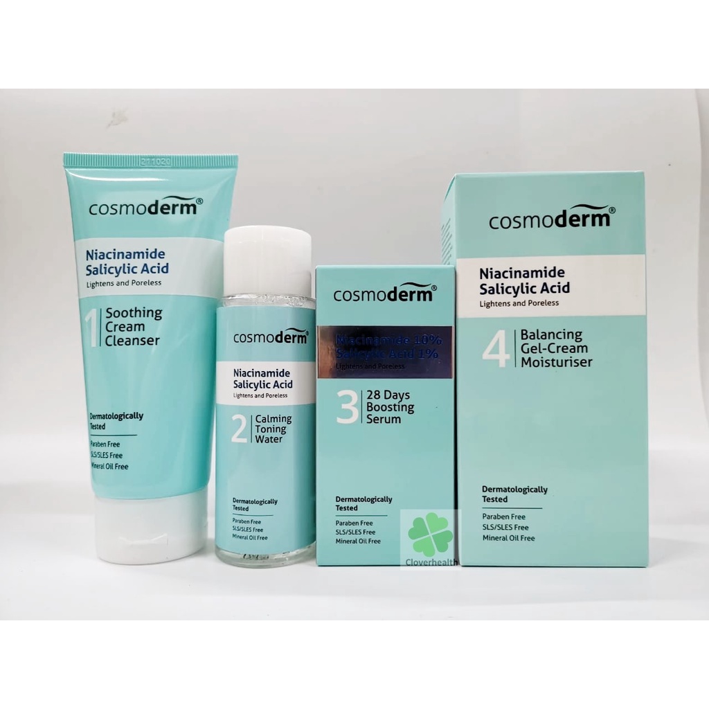 Cosmoderm Niacinamide Salicylic Acid Soothing Cream Cleanser / Toner ...