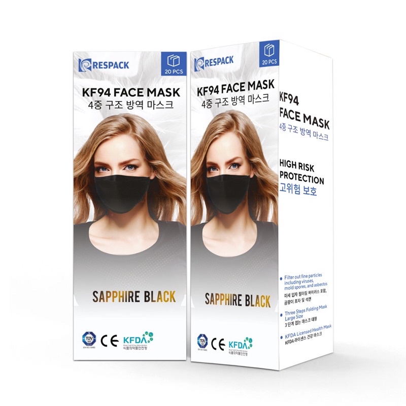 RESPACK KF94 Adult Medical Face Mask 4 Ply Mask Pack individual Pack ...
