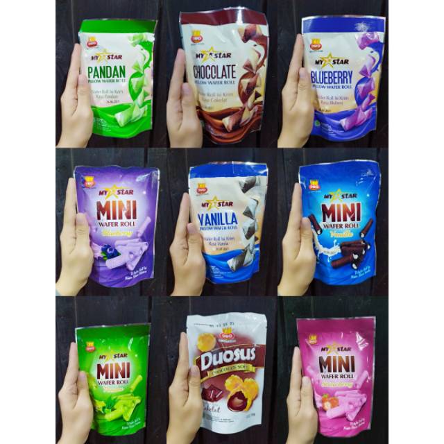 Wafer roll/mini wafer stick pandan/vanilla/chocolate soes/ | Shopee ...