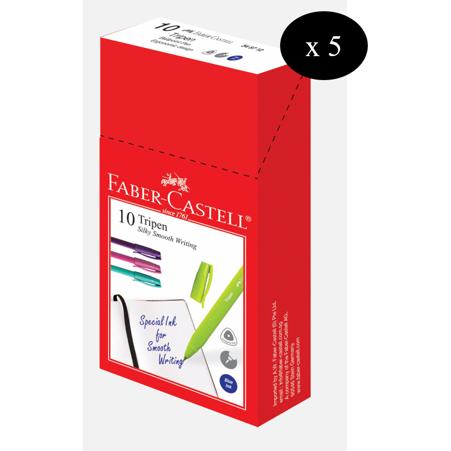 Faber-Castell Tripen Ballpoint Pen Bundle of 5 box (50pcs) | Shopee ...
