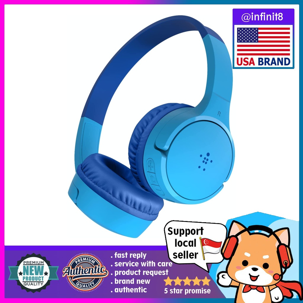 [sg stock] Belkin SOUNDFORM Mini Kids Wireless Headphones Built in Mic ...
