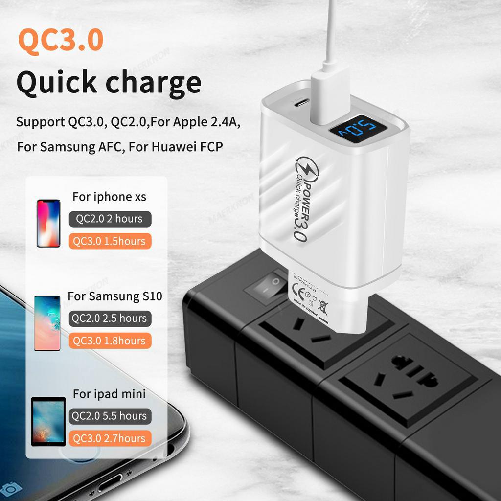 20W PD USB Charger Type C Quick Charge 3.0 Super Fast Charging with ...