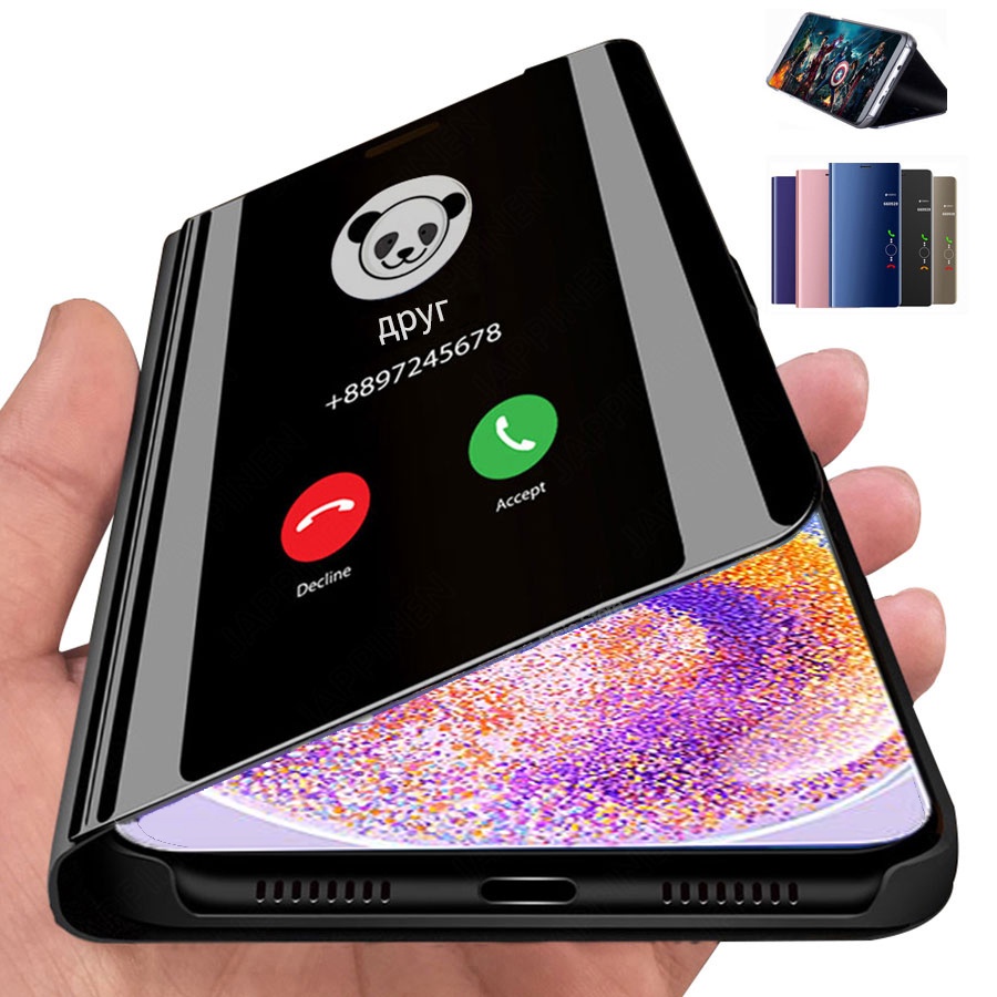For Samsung Galaxy A13 A22 A23 A33 A53 5G M62 Smart Flip Case Mirror ...