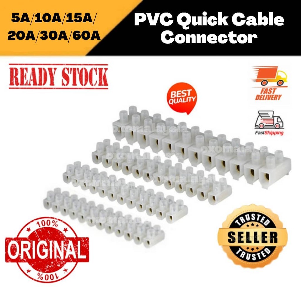 5A/10A/15A/20A/30A/60A PVC Connector Terminal Block Barrier Wire ...