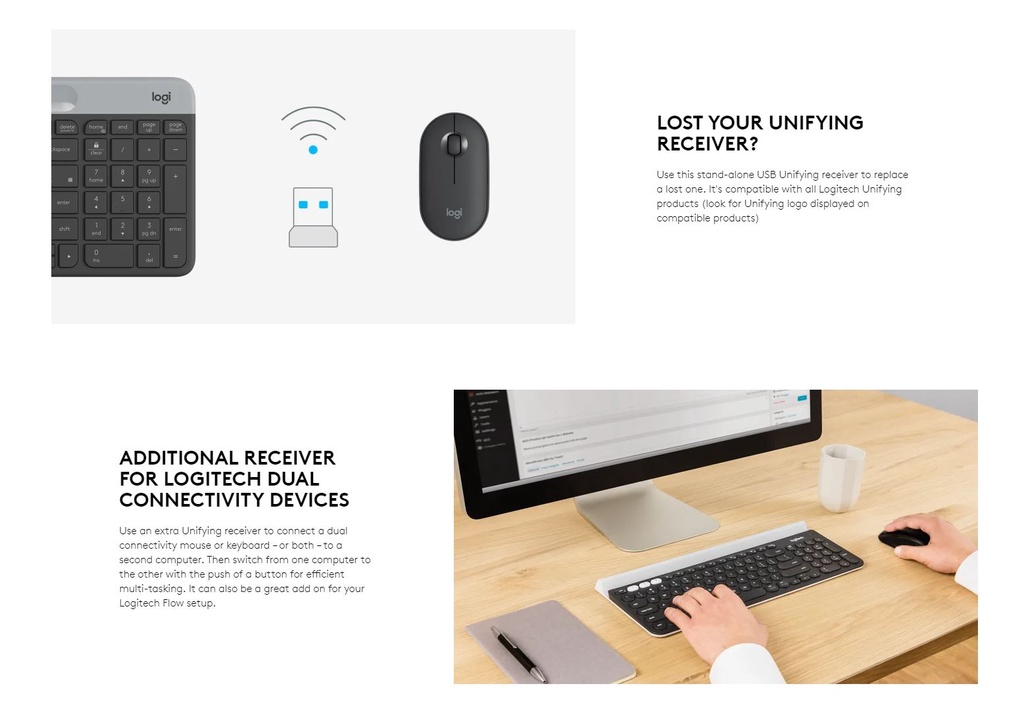 Logitech Pico USB Unifying Receiver 2.4 GHZ for Mouse and Keyboard 6 ...