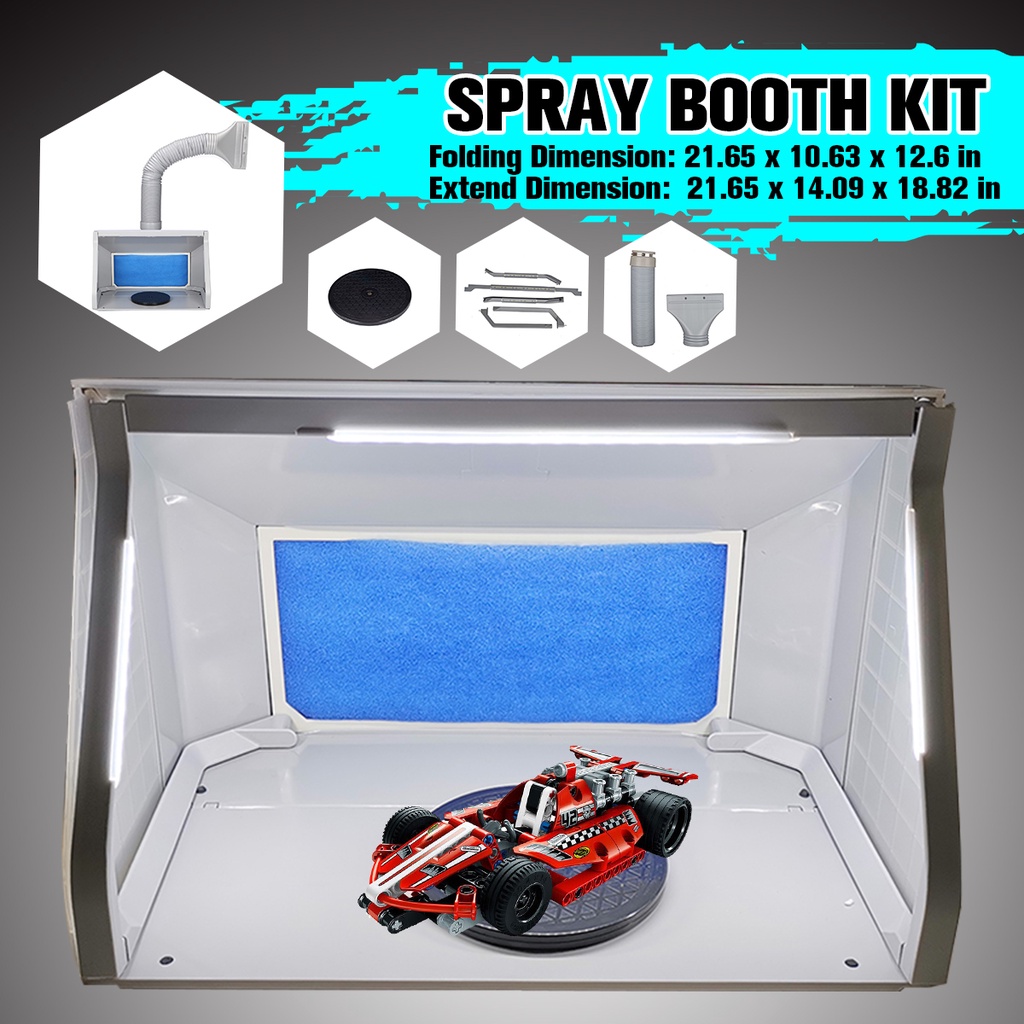 100-240V Airbrush Spray Paint Booth Kit Spray Extractor Set Exhaust ...
