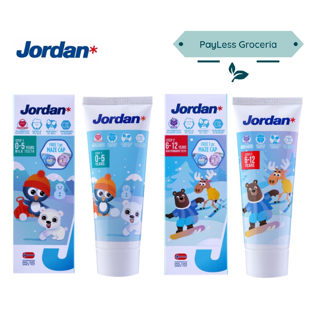 Jordan Kids Toothpaste / Ubat Gigi 75g - Step 1 / Step 2 | Shopee Singapore