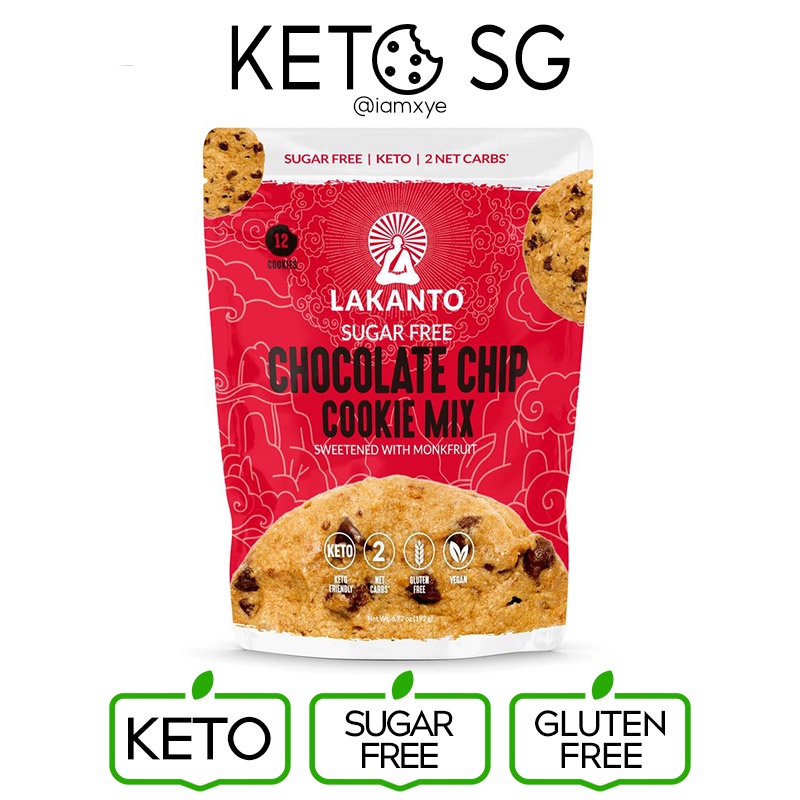 Keto Lakanto Chocolate Chip Cookie Mix, Sugar Free Gluten Free Vegan ...