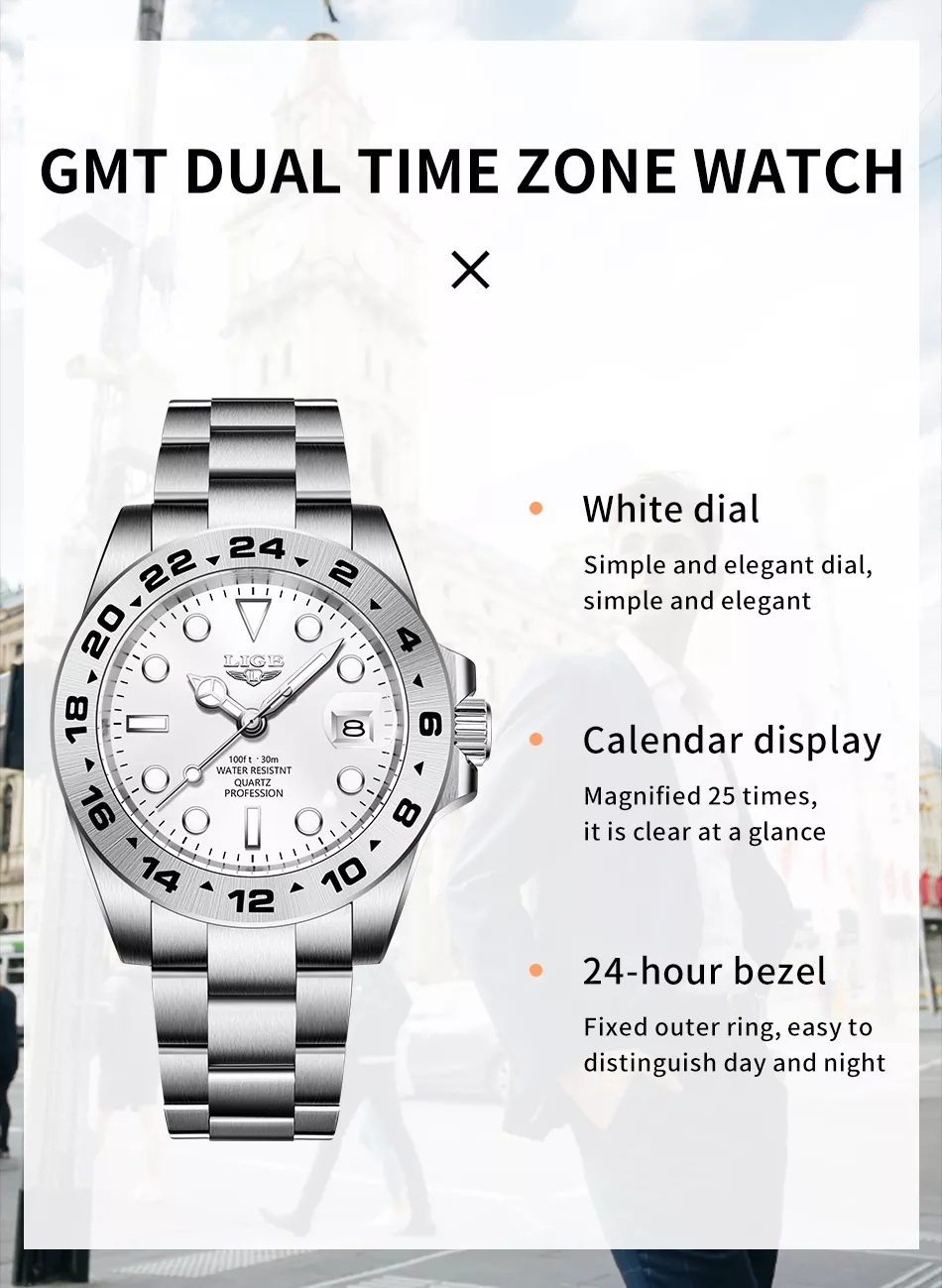 LIGE Watch for Men Original Waterproof Business Simple Fashion Luminous ...
