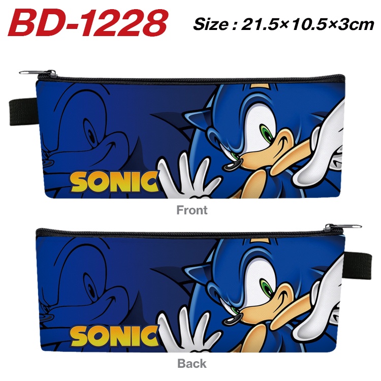 Sonic the Hedgehog Game Full Color PU Cartoon Student Pencil Case Mini ...