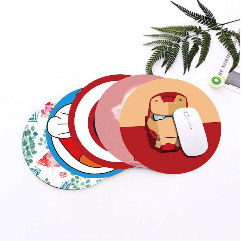 Creative Marvel Iron Man Captain America Round Mouse Pad Cute Cartoon ...
