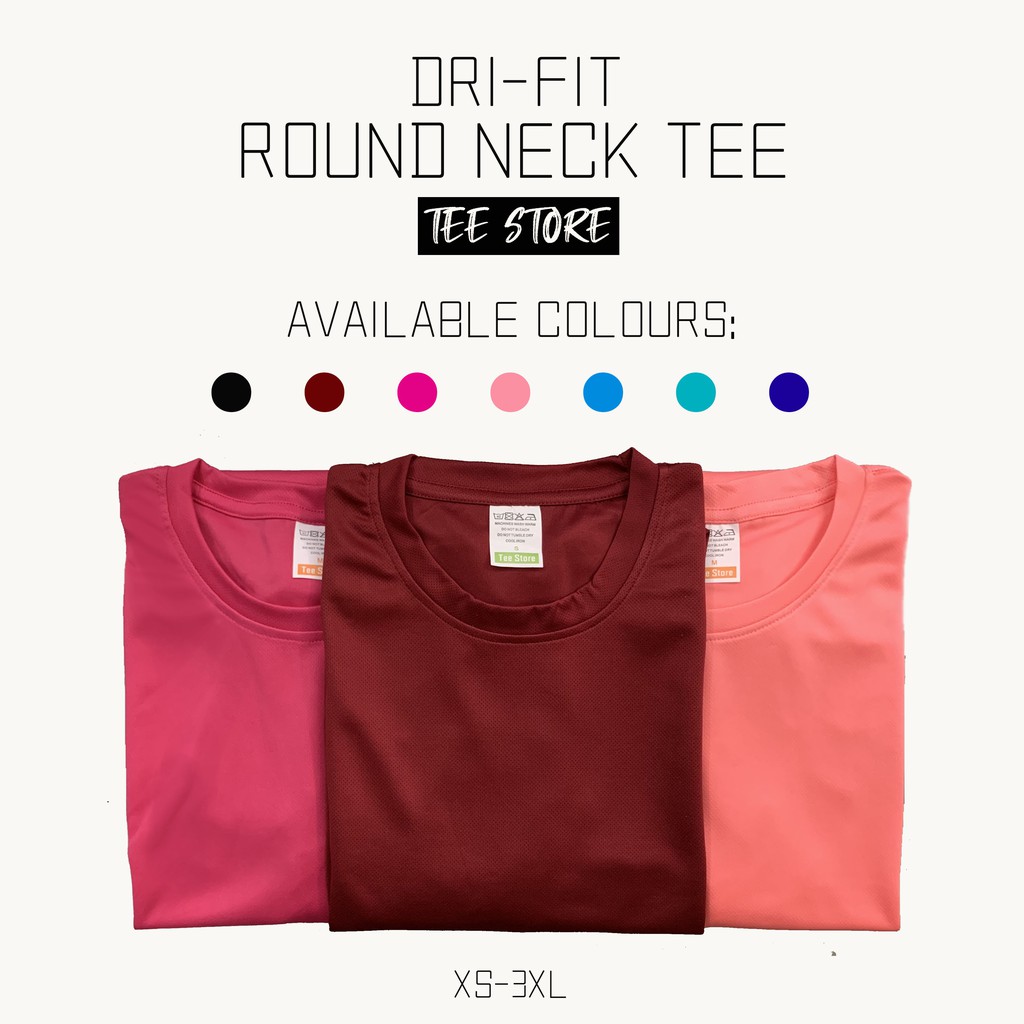 [Tee Store] Plain Microfiber Round Neck Short Sleeve T-Shirt (Unisex ...