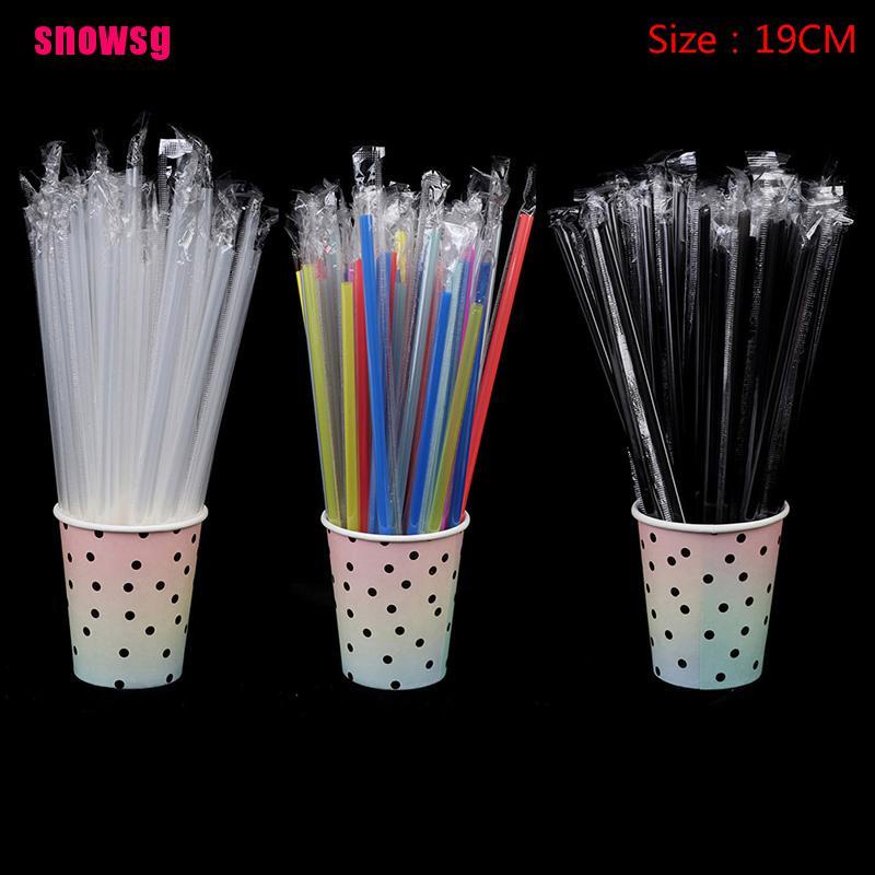 [snowsg]100pc Clear Individually Wrapped Drinking Pp Straws Drinks Straws Party Supplies