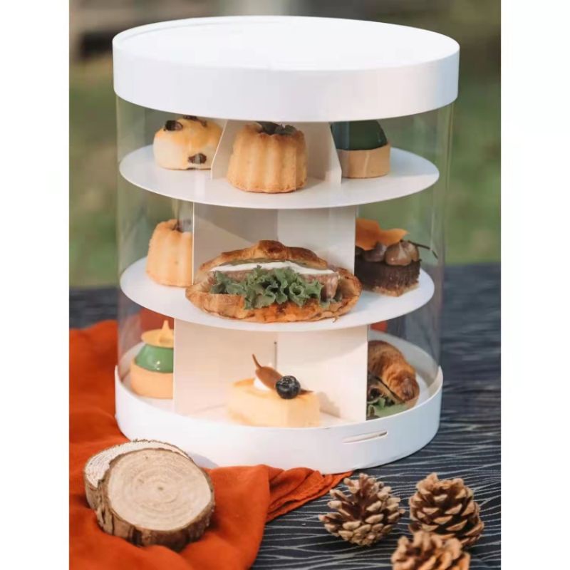 [SG SELLER 🇸🇬] 3 Tier PVC High Tea Dessert/Cake/Pastry Box/ Desert ...